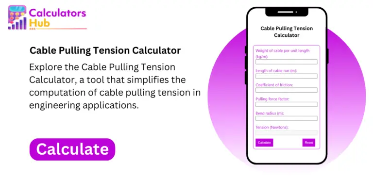 Cable Pulling Tension Calculator Online Cable Pulling Tension Calculator Online