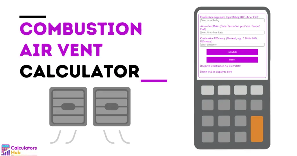Combustion Air Vent Calculator Online