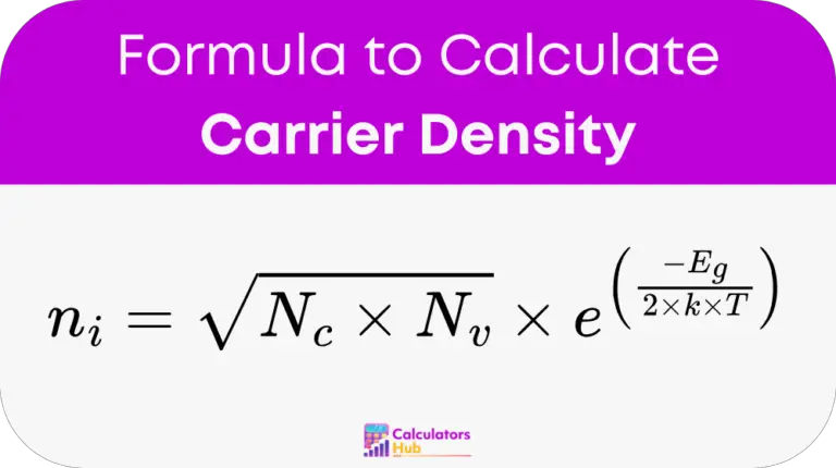 Carrier Density Calculator Carrier Density Calculator